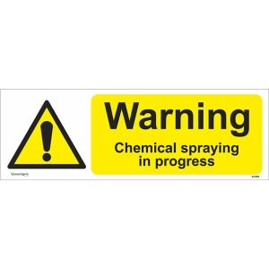 Warning Chemical Spraying In Progress Sign | Commercial & Safety Signs ...