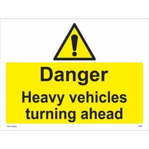 Danger Heavy Vehicles Turning Ahead Sign | Commercial & Safety Signs ...