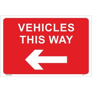 Buy Vehicles This Way Left Arrow Sign UK - EU Signs Company