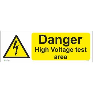 Danger High Voltage Test Area Sign | Commercial & Safety Signs - High ...