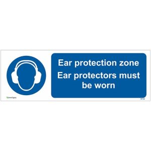 Ear Protection Zone Ear Protectors Must Be Worn Sign | Commercial ...