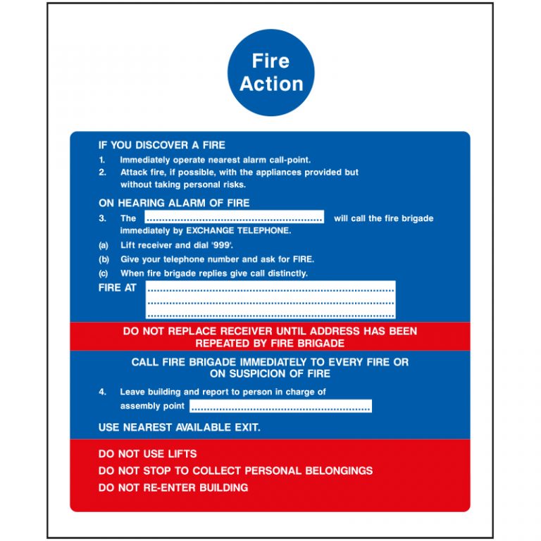 Call Fire Brigade Immediately Sign-Fire Action Signs-Custom Fire Signs