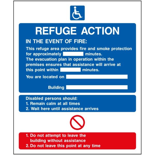 Refuge Action Sign | Commercial & Safety Signs - High Quality Printed Signs