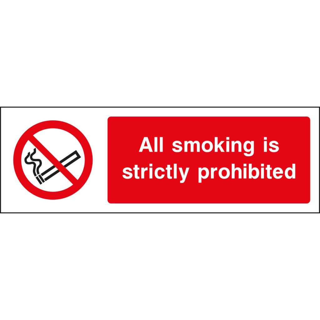 All Smoking Is Strictly Prohibited | Commercial & Safety Signs - High ...