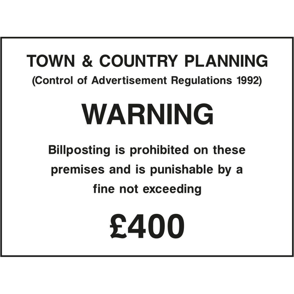 Bill Posting Prohibition Warning Board | Commercial & Safety Signs ...