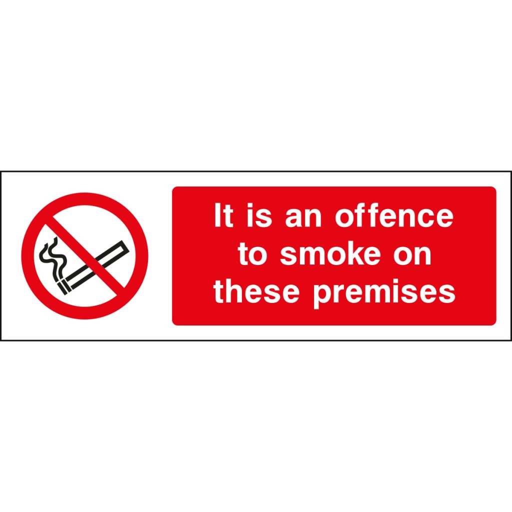 It Is An Offence To Smoke On These Premises | Commercial & Safety Signs ...