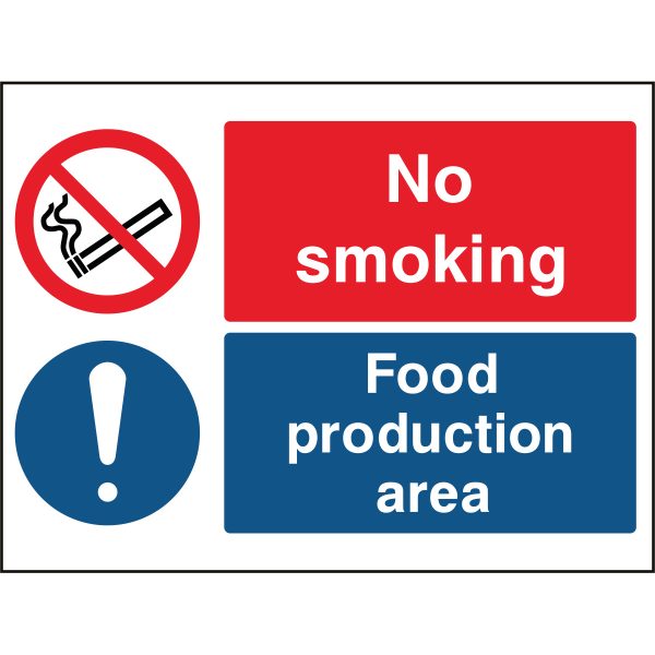 No Smoking, Food Production Area | Commercial & Safety Signs - High ...