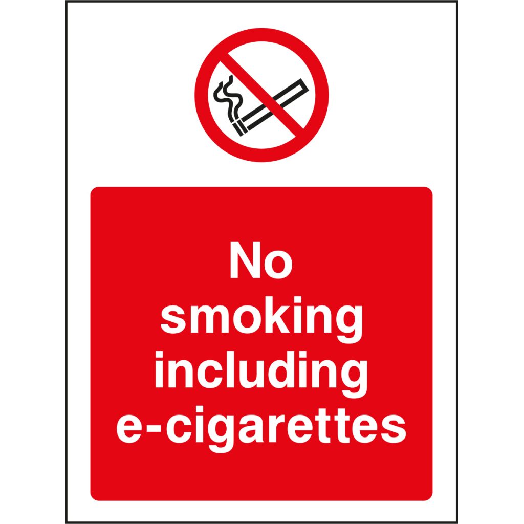 No Smoking Including E-Cigarettes | Commercial & Safety Signs - High ...