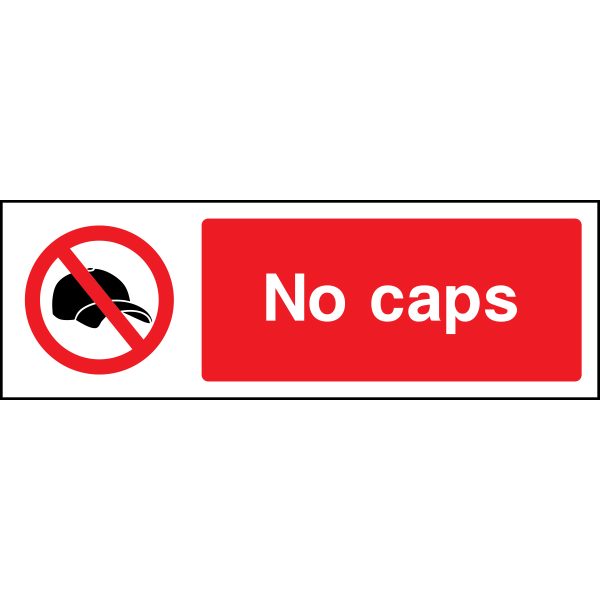 No Caps Sign | Commercial & Safety Signs - High Quality Printed Signs