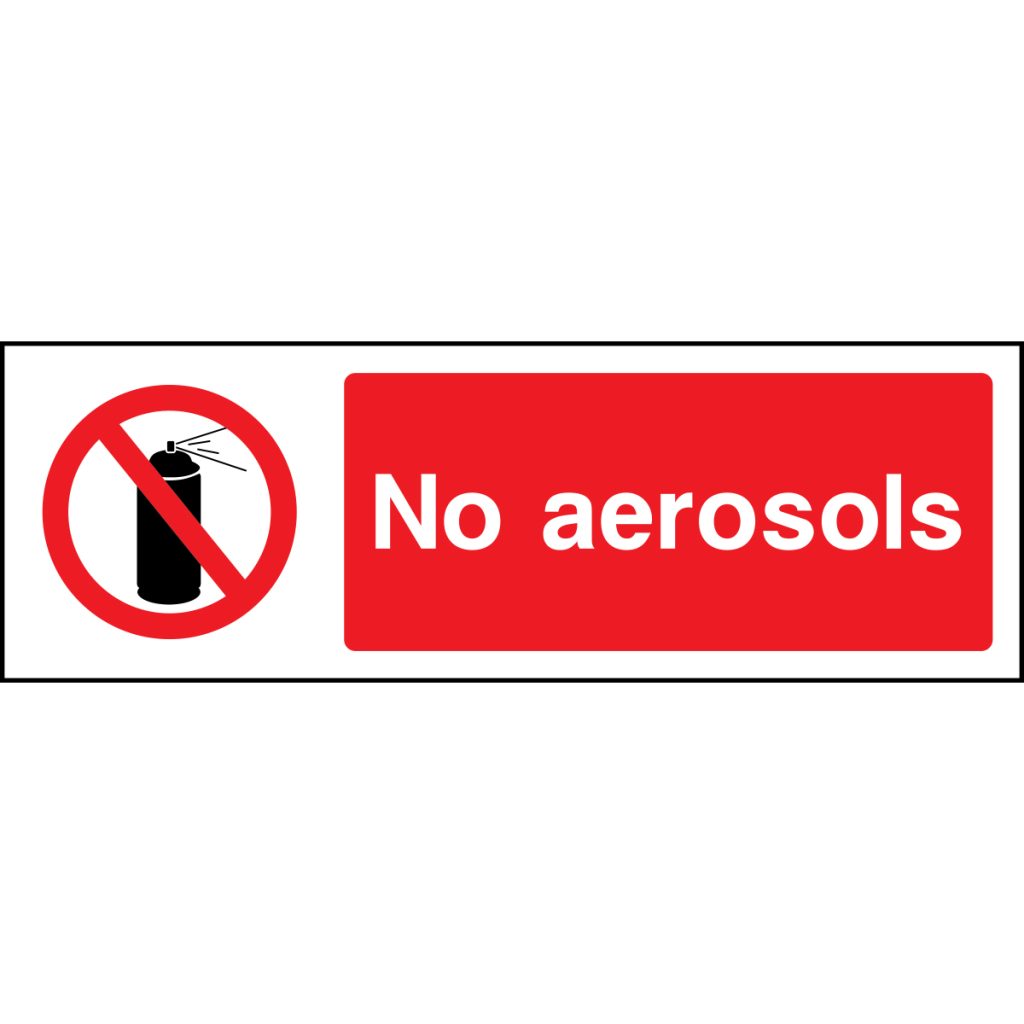 No Aerosols Sign | Commercial and Safety Sign Manufacturer, EU Signs Ltd