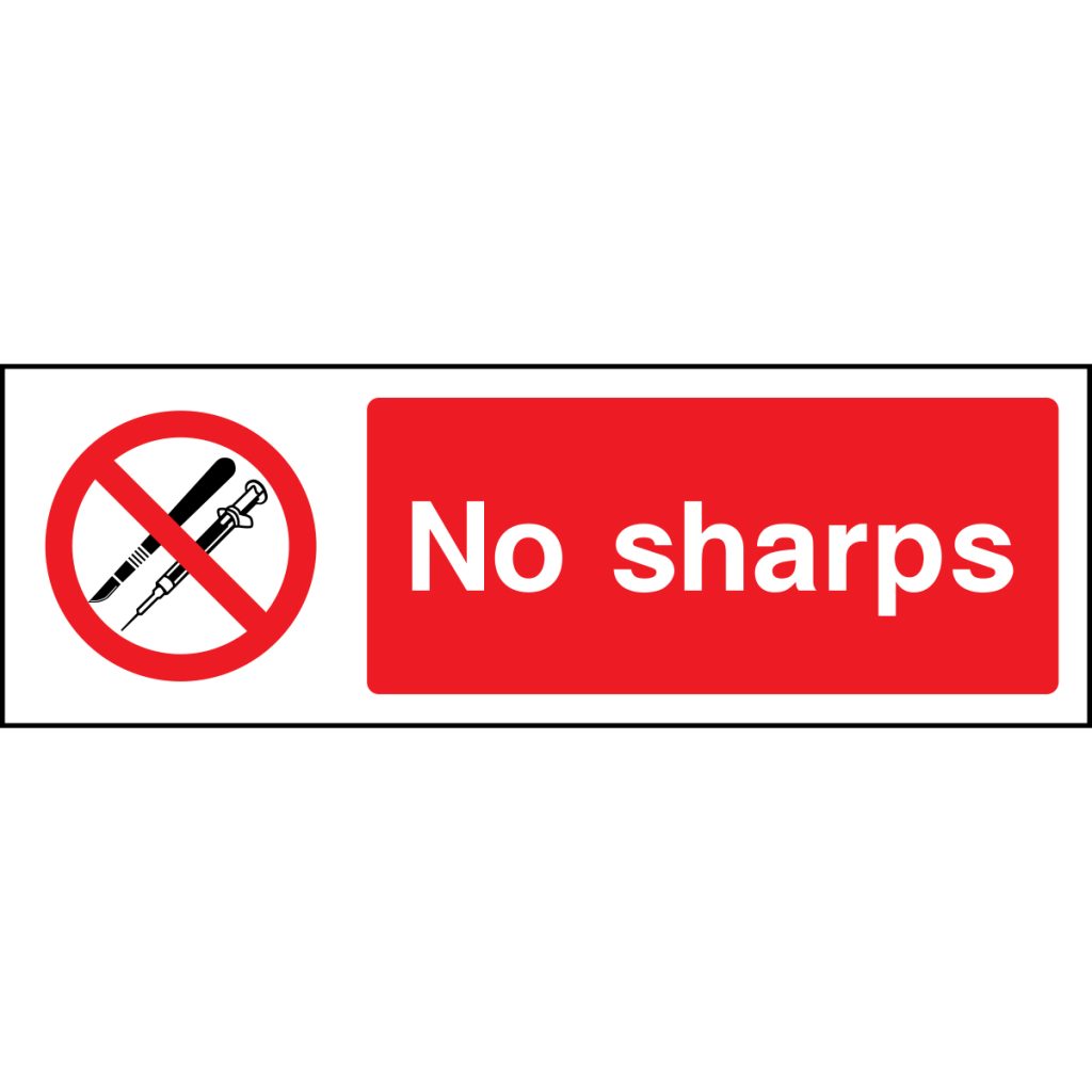 No Sharps Sign | Commercial & Safety Signs - High Quality Printed Signs