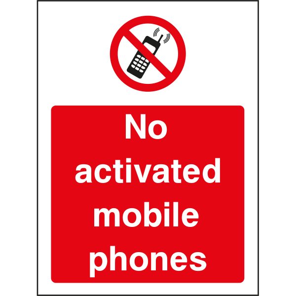 No Activated Mobile Phones Sign | Commercial & Safety Signs - High ...