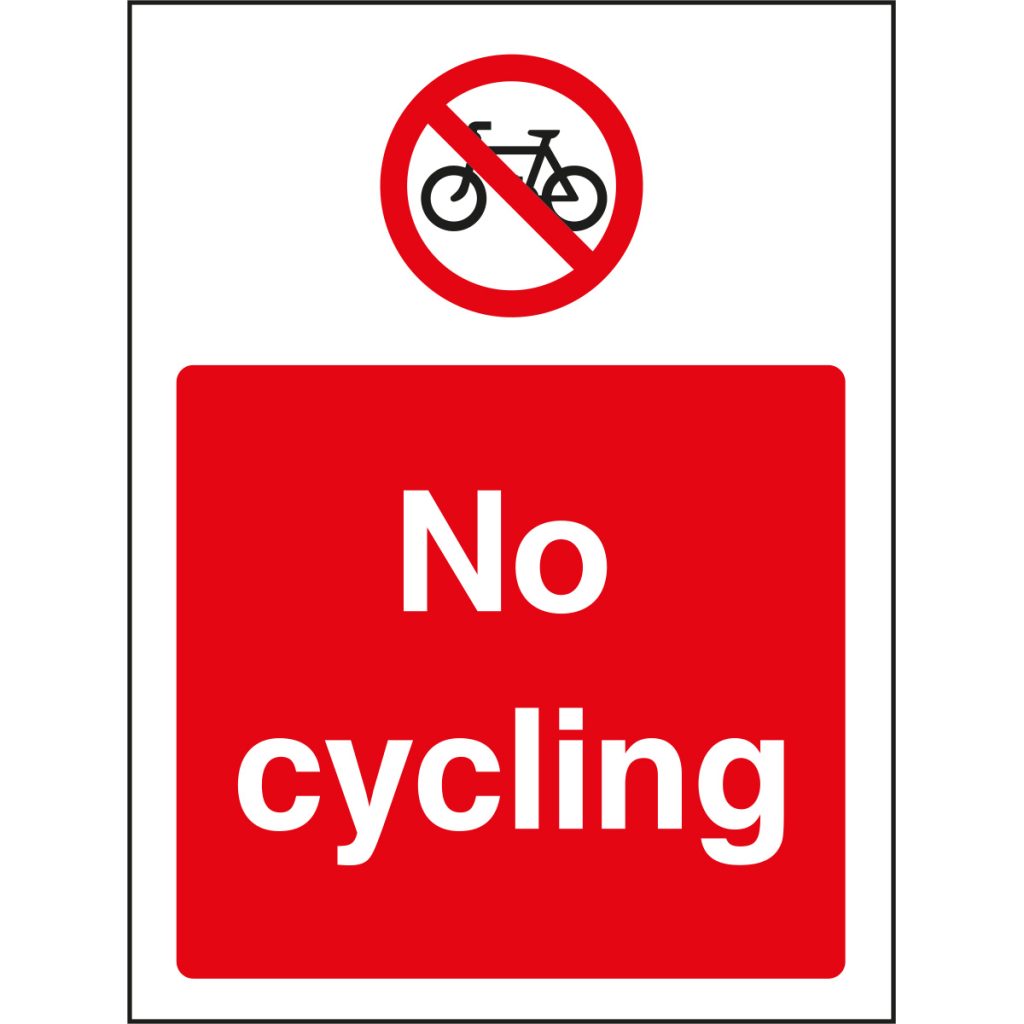 No Cycling Sign | Commercial & Safety Signs - High Quality Printed Signs