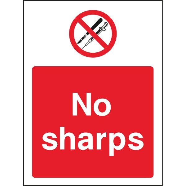No Sharps Sign | Commercial & Safety Signs - High Quality Printed Signs