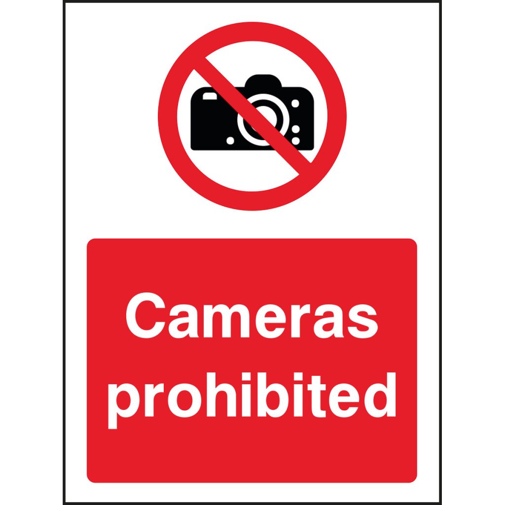 Cameras Prohibited Signage | Online Safety Products Shop
