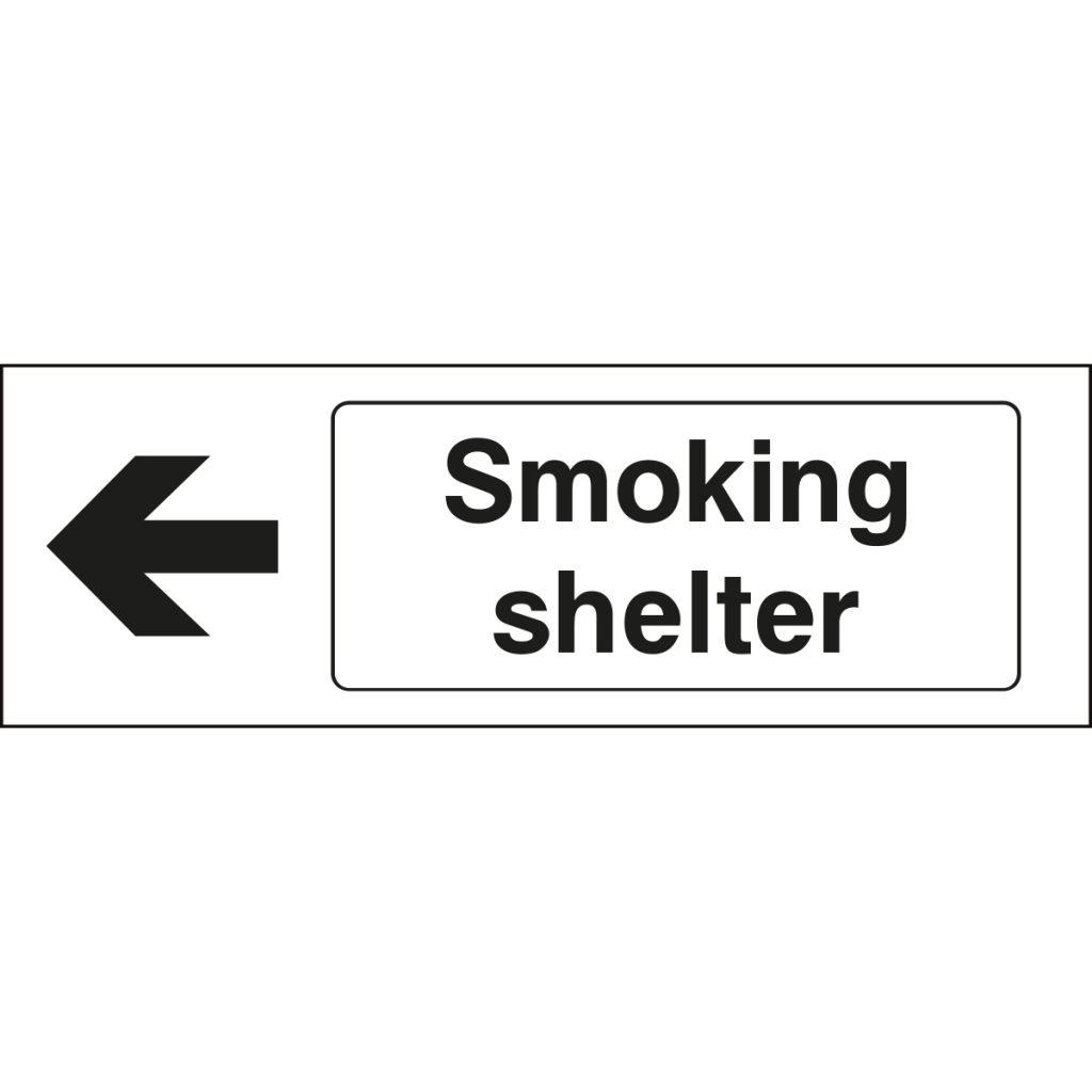 Smoke Shelter Sign With Left Arrow | Commercial & Safety Signs - High ...