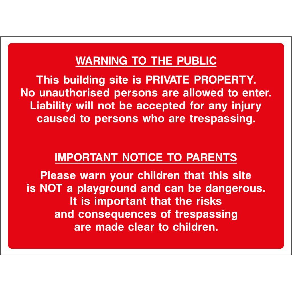 Construction Prohibition Signs | EU Signs Ltd | Sign Manufacturer
