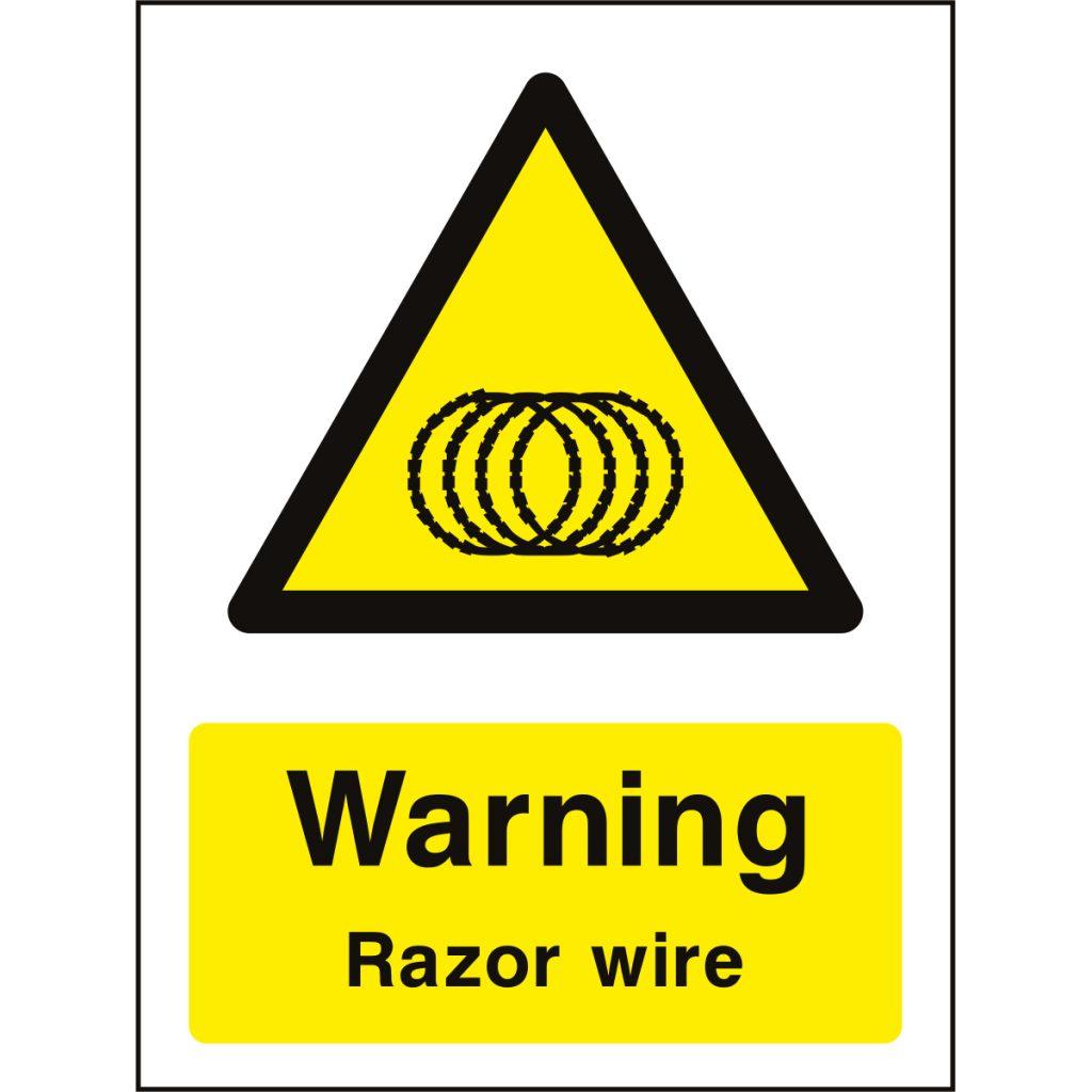 Warning Razor Wire Sign | Commercial & Safety Signs - High Quality ...