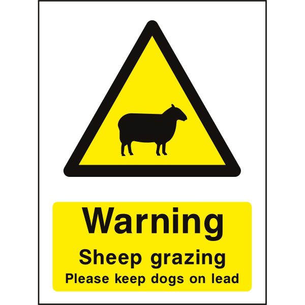 Warning Sheep Grazing, Please Keep Dogs On Lead Sign | Commercial ...